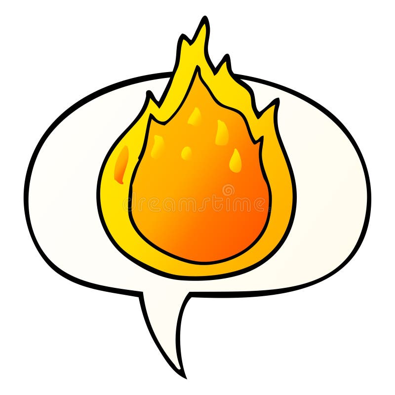 A Creative Cartoon Fire and Speech Bubble in Smooth Gradient Style ...