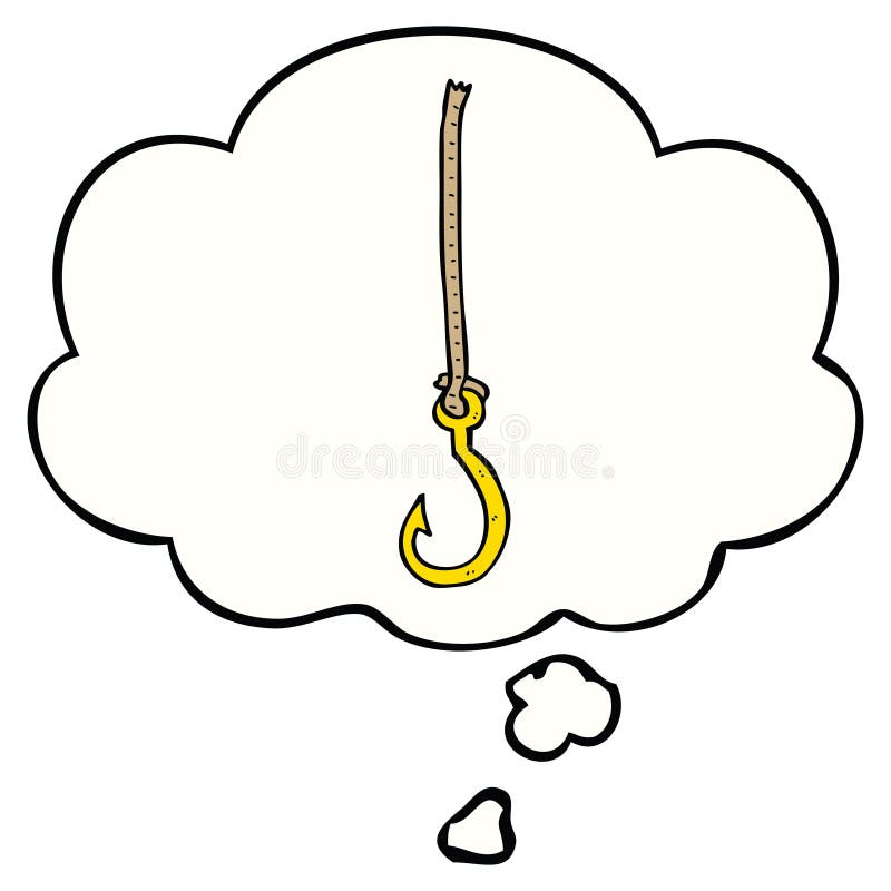 A Creative Cartoon Fish Hook and Thought Bubble Stock Vector ...