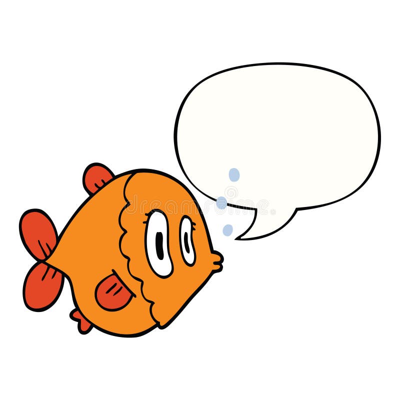 A Creative Cartoon Fish and Speech Bubble Stock Vector - Illustration of drawing, doodle: 152147359