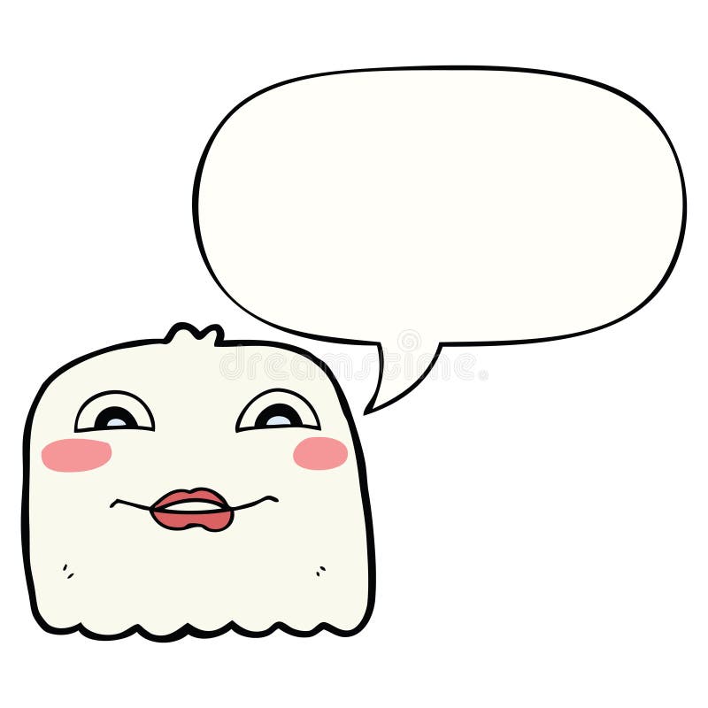 A Creative Cartoon Ghost and Speech Bubble Stock Vector - Illustration ...