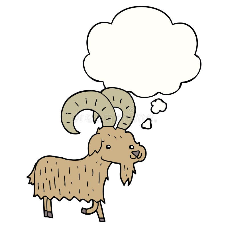 A Creative Cartoon Goat and Thought Bubble Stock Vector - Illustration ...