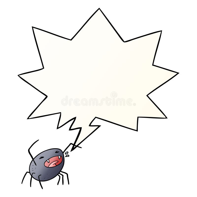 A Creative Cartoon Halloween Spider and Speech Bubble in Smooth ...