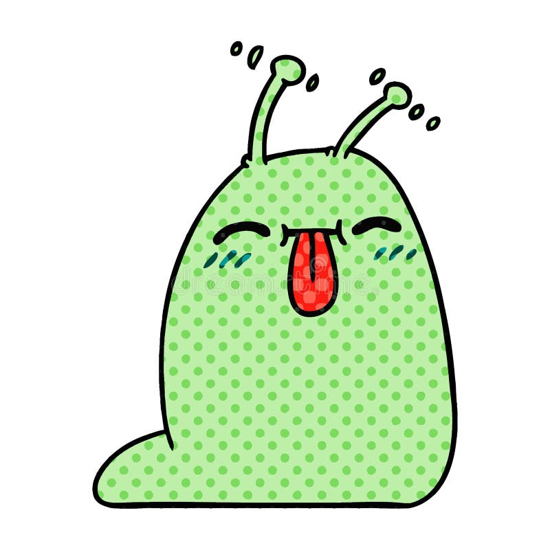 A Creative Cartoon of a Happy Kawaii Slug Stock Vector - Illustration ...