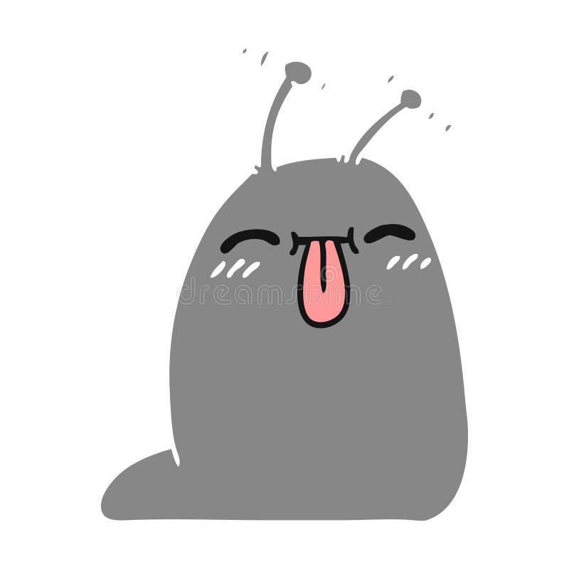 A Creative Cartoon of a Happy Kawaii Slug Stock Vector - Illustration ...
