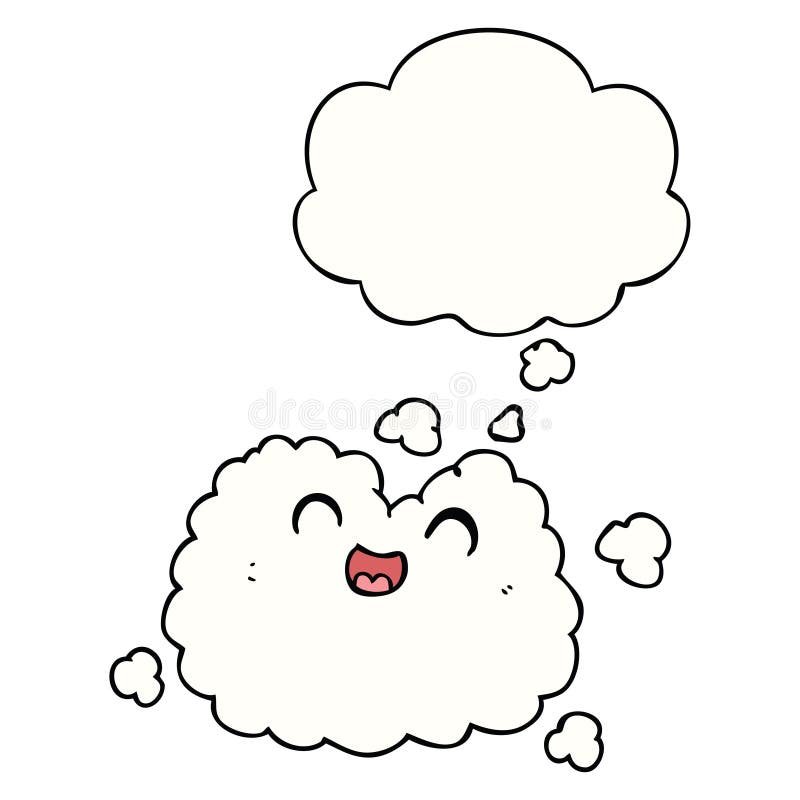 A Creative Cartoon Happy Smoke Cloud and Thought Bubble Stock Vector ...
