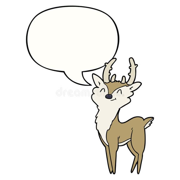 A Creative Cartoon Happy Stag and Speech Bubble Stock Vector ...