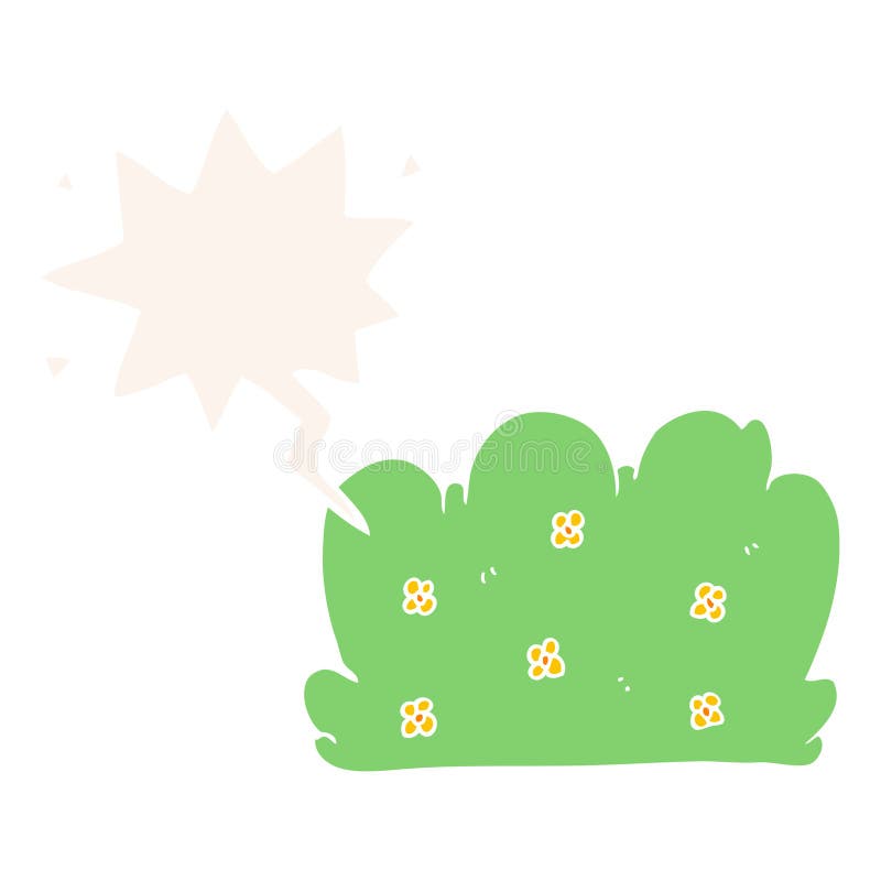 A Creative Cartoon Hedge and Speech Bubble in Retro Style Stock Vector ...