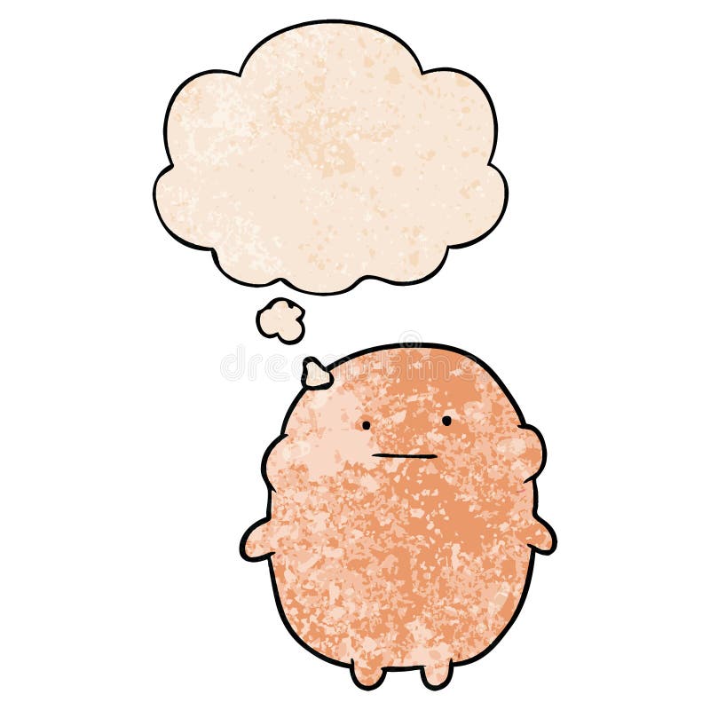 A Creative Cartoon Human and Thought Bubble in Grunge Texture Pattern ...