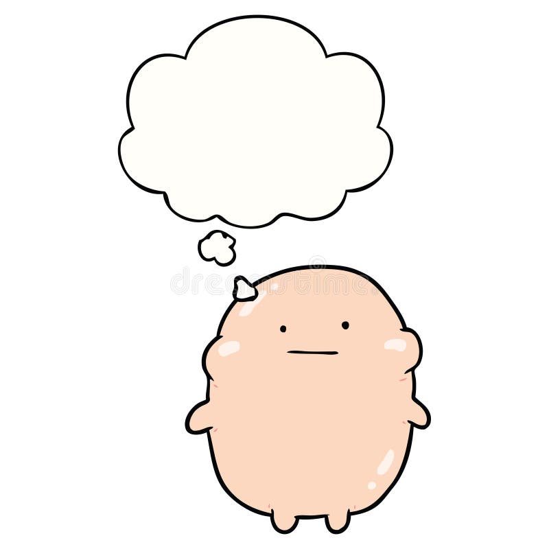 A Creative Cartoon Human and Thought Bubble Stock Vector - Illustration ...