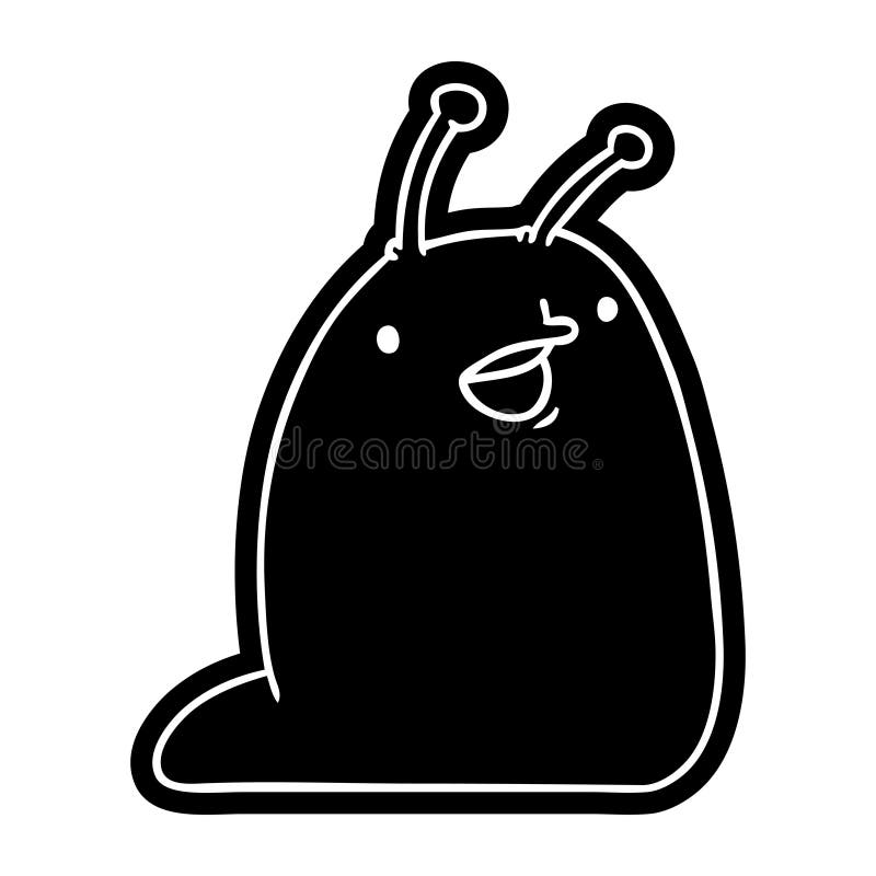 A Creative Cartoon Icon of a Cute Kawaii Slug Stock Vector ...