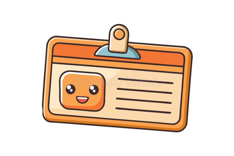 Creative Cartoon ID Badge Icon for Use in Identity Verification ...