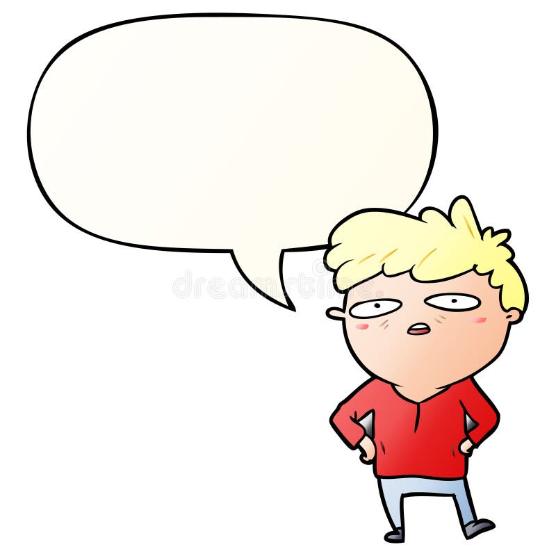 A Creative Cartoon Impatient Man and Speech Bubble in Smooth Gradient ...