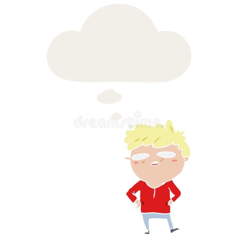 A Creative Cartoon Impatient Man and Thought Bubble in Retro Style ...