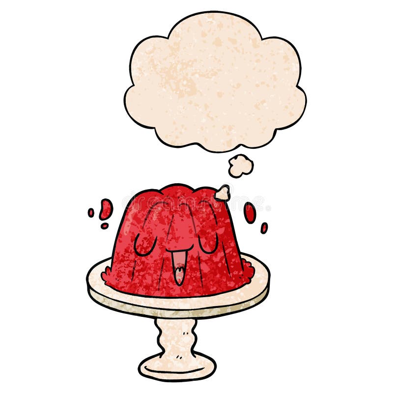 A Creative Cartoon Jelly and Thought Bubble in Grunge Texture Pattern ...