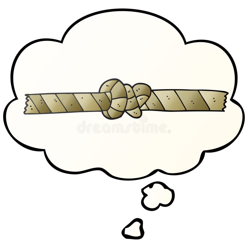 A Creative Cartoon Knotted Rope and Thought Bubble in Smooth Gradient ...