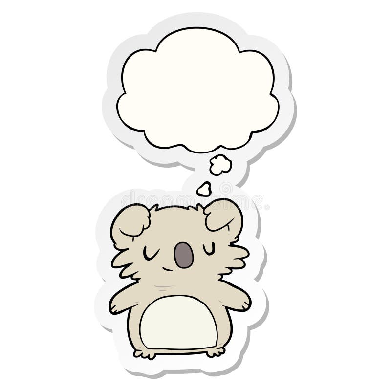 Koala in thinking gesture stock vector. Illustration of adorable - 99026297