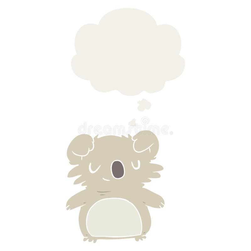Koala in thinking gesture stock vector. Illustration of adorable - 99026297