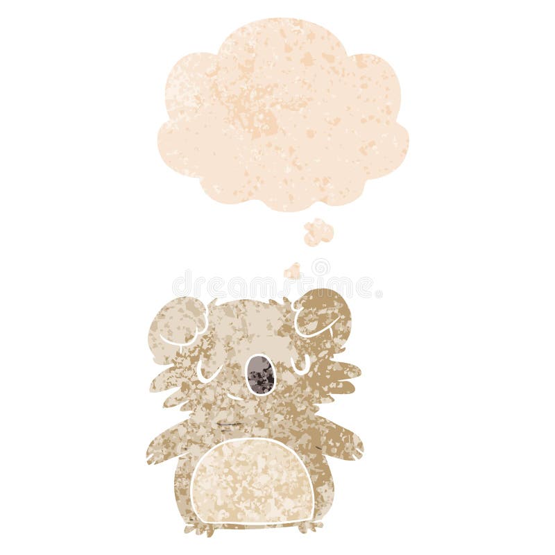 Koala in thinking gesture stock vector. Illustration of adorable - 99026297