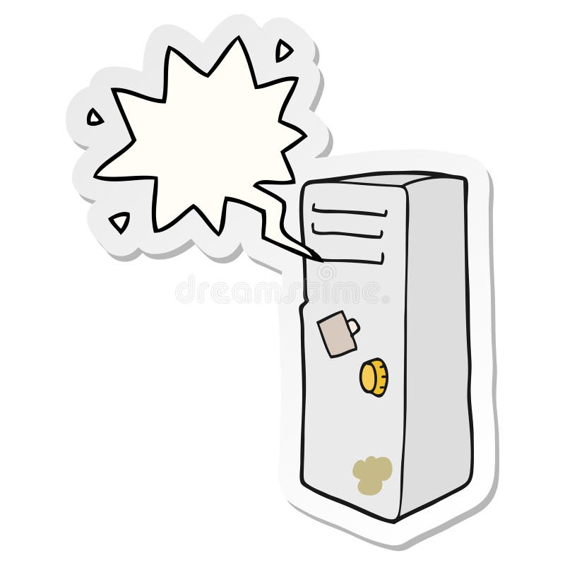 A Creative Cartoon Locker and Speech Bubble Sticker Stock Vector ...