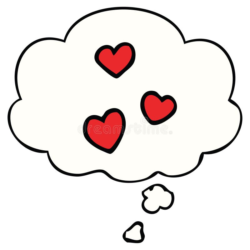 A Creative Cartoon Love Heart and Thought Bubble Stock Vector ...