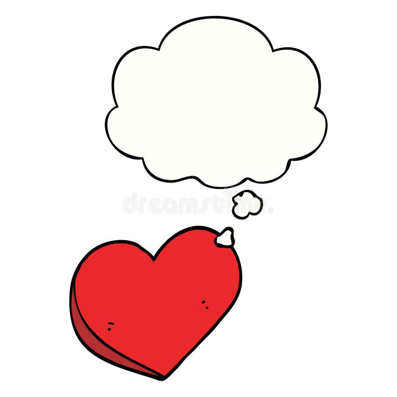 A Creative Cartoon Love Heart and Thought Bubble Stock Vector ...