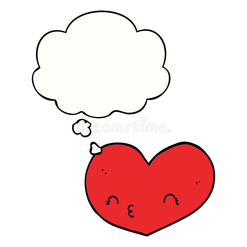 A Creative Cartoon Love Heart and Thought Bubble Stock Vector ...