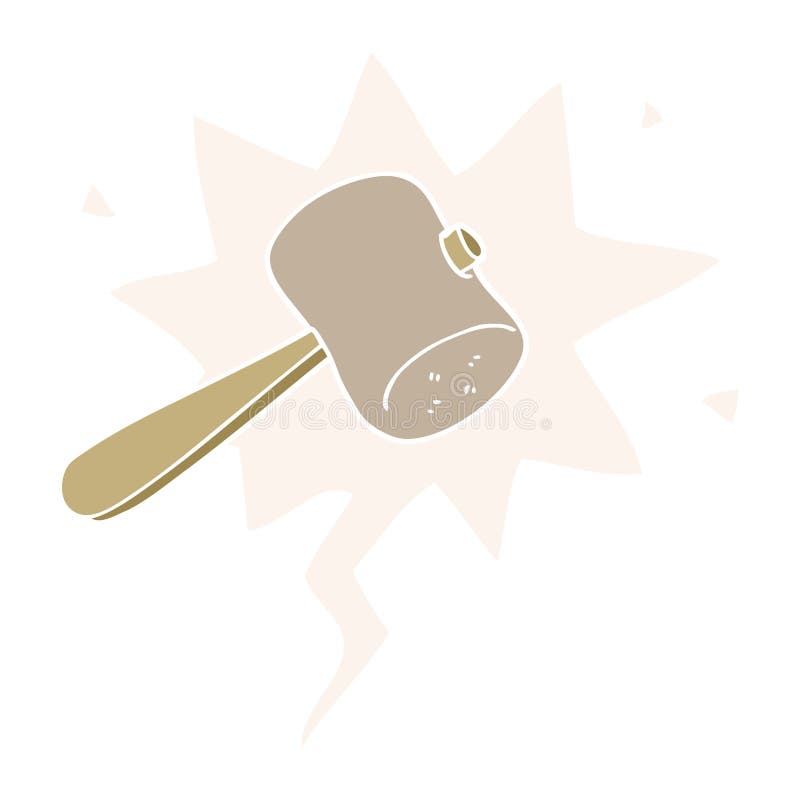 Mallet Hammer Tool Cute Cartoon Speech Bubble Balloon Talking Speaking ...