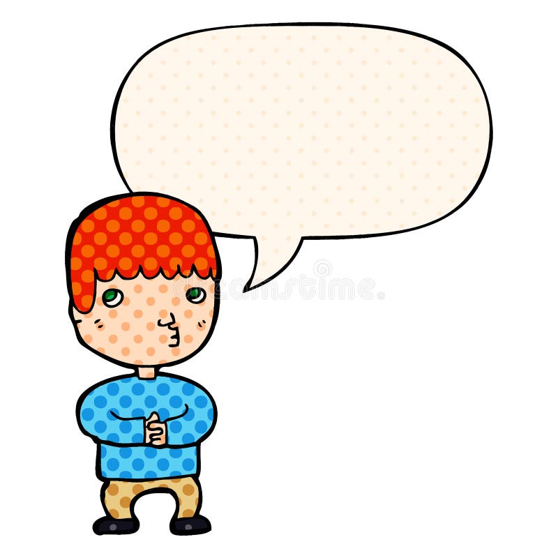 A Creative Cartoon Man Thinking And Speech Bubble In Comic Book Style ...