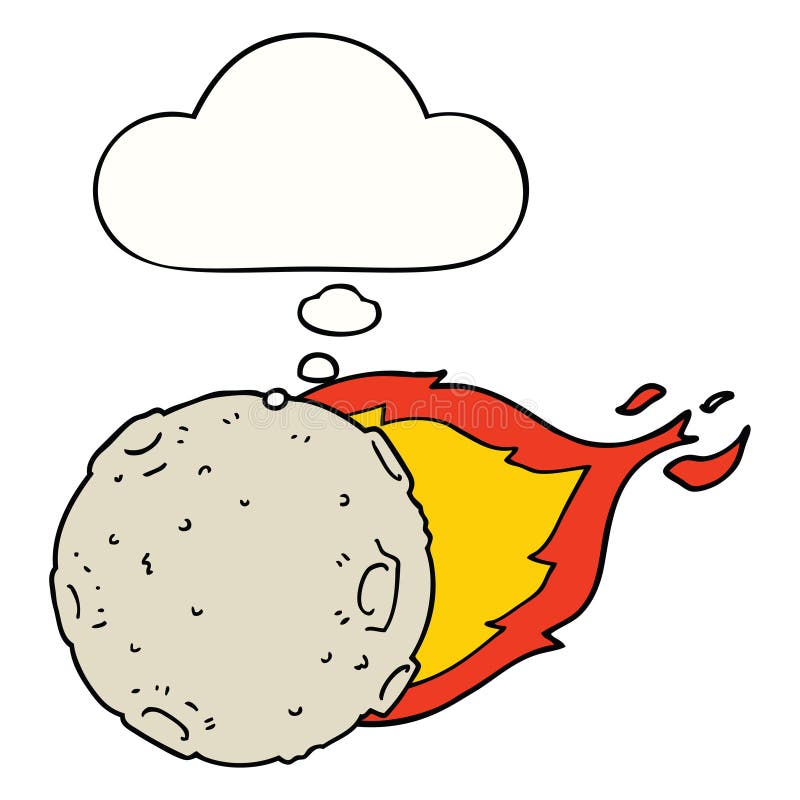 A Creative Cartoon Meteorite and Thought Bubble Stock Vector ...