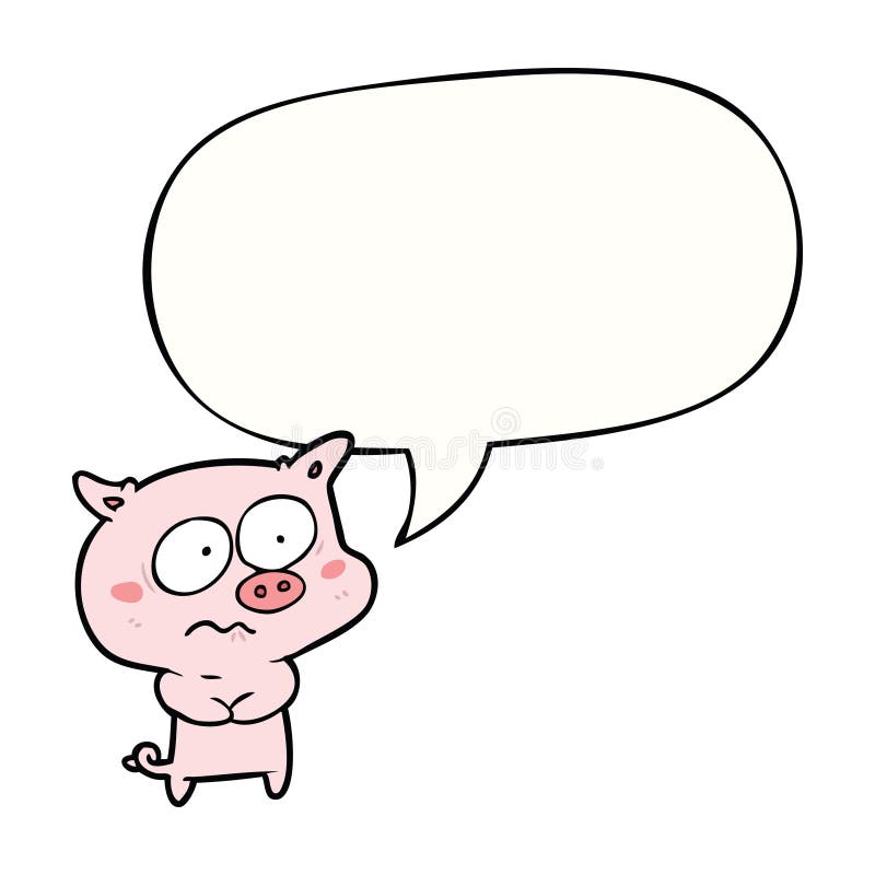 Pig Animals Farm Cute Cartoon Speech Bubble Balloon Talking Speaking ...