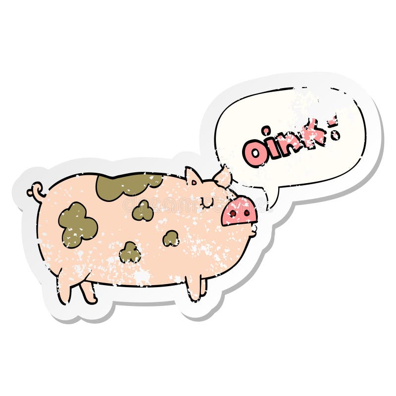Cartoon oinking pig stock vector. Illustration of talking - 38048658