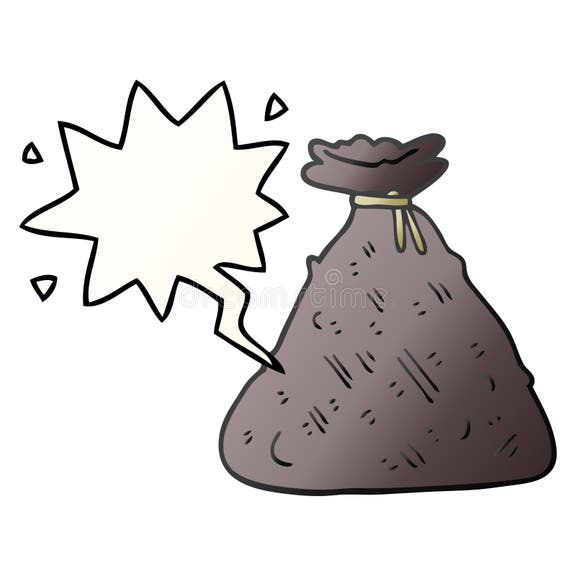 A Creative Cartoon Old Hessian Sack and Speech Bubble in Smooth ...