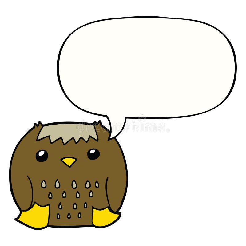 A Creative Cartoon Owl and Speech Bubble Stock Vector - Illustration of ...