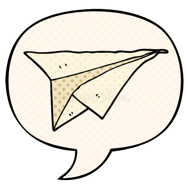 A Creative Cartoon Paper Airplane and Speech Bubble in Comic Book Style ...