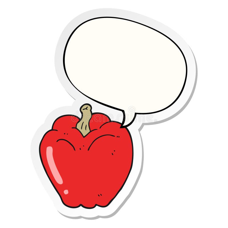 A Creative Cartoon Pepper and Speech Bubble Sticker Stock Vector ...