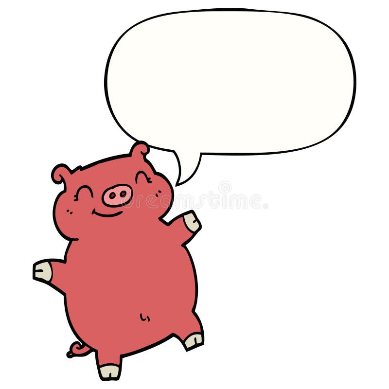 Pig Animals Farm Cute Cartoon Speech Bubble Balloon Talking Speaking ...