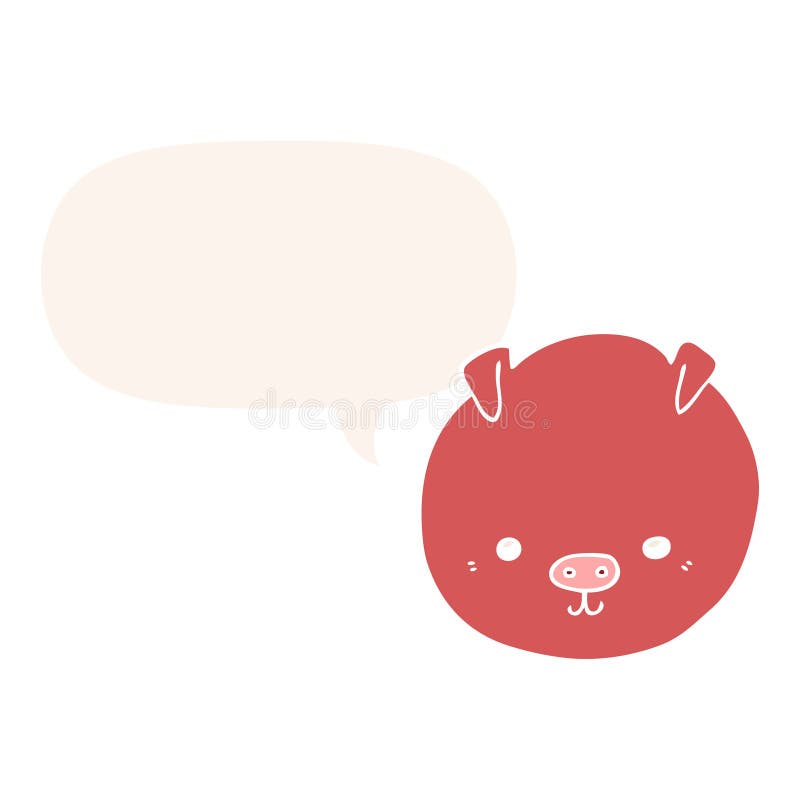 Pig Animals Farm Cute Cartoon Speech Bubble Balloon Talking Speaking ...