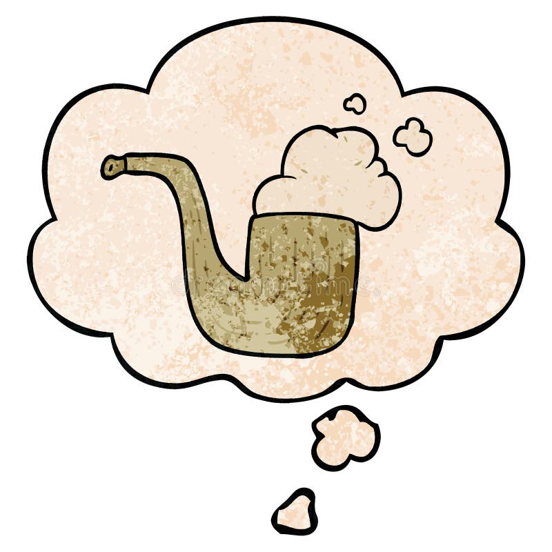 A Creative Cartoon Pipe and Thought Bubble in Grunge Texture Pattern ...