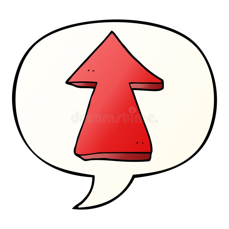 A Creative Cartoon Pointing Arrow and Speech Bubble in Smooth Gradient ...