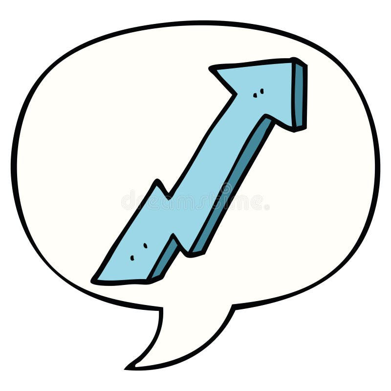 A Creative Cartoon Positive Growth Arrow and Speech Bubble Stock Vector ...