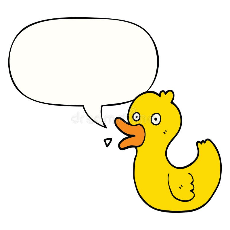 A Creative Cartoon Quacking Duck and Speech Bubble Stock Vector ...