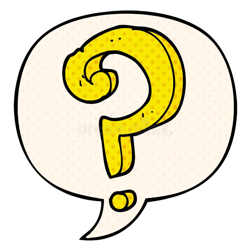 A Creative Cartoon Question Mark and Speech Bubble in Comic Book Style ...