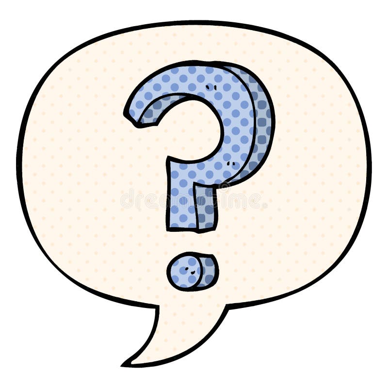 A Creative Cartoon Question Mark and Speech Bubble in Comic Book Style ...