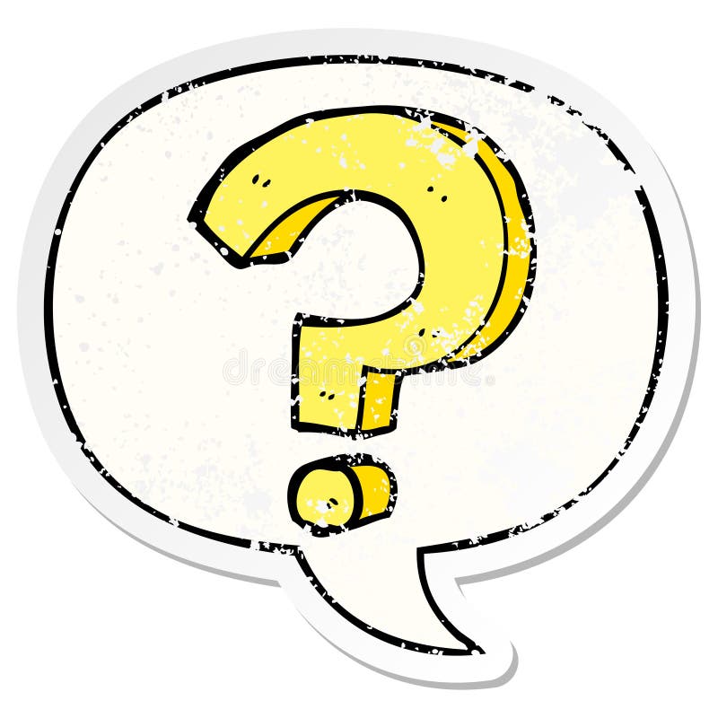 Question Mark Sign Symbol Cute Cartoon Sticker Label Stick Stock ...