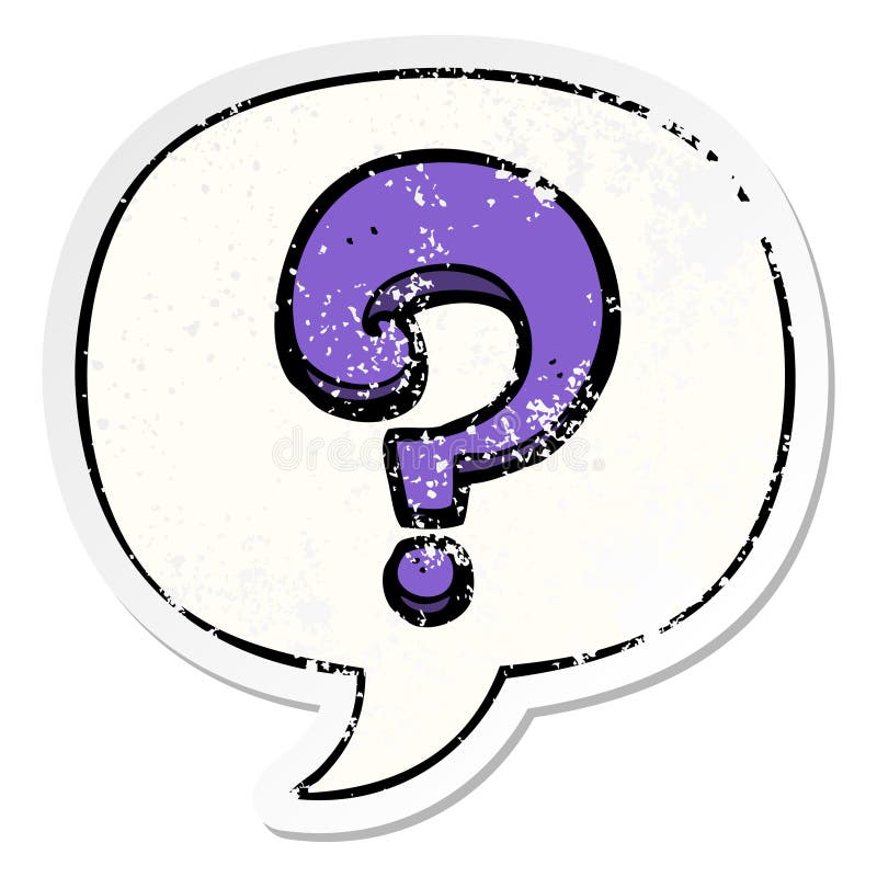 Question Mark Sign Symbol Cute Cartoon Sticker Label Stick Stock ...