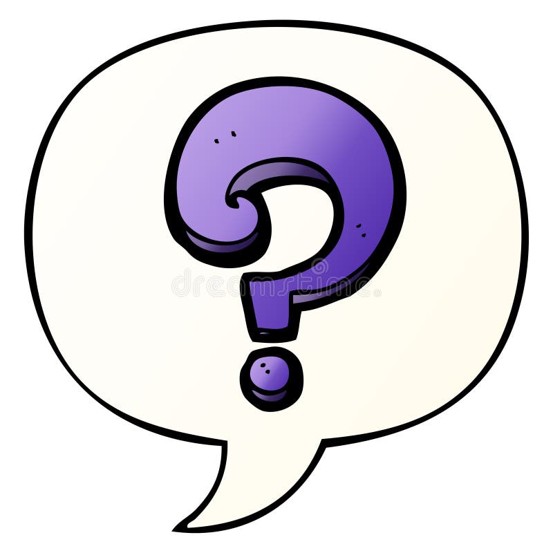 A Creative Cartoon Question Mark and Speech Bubble in Smooth Gradient ...