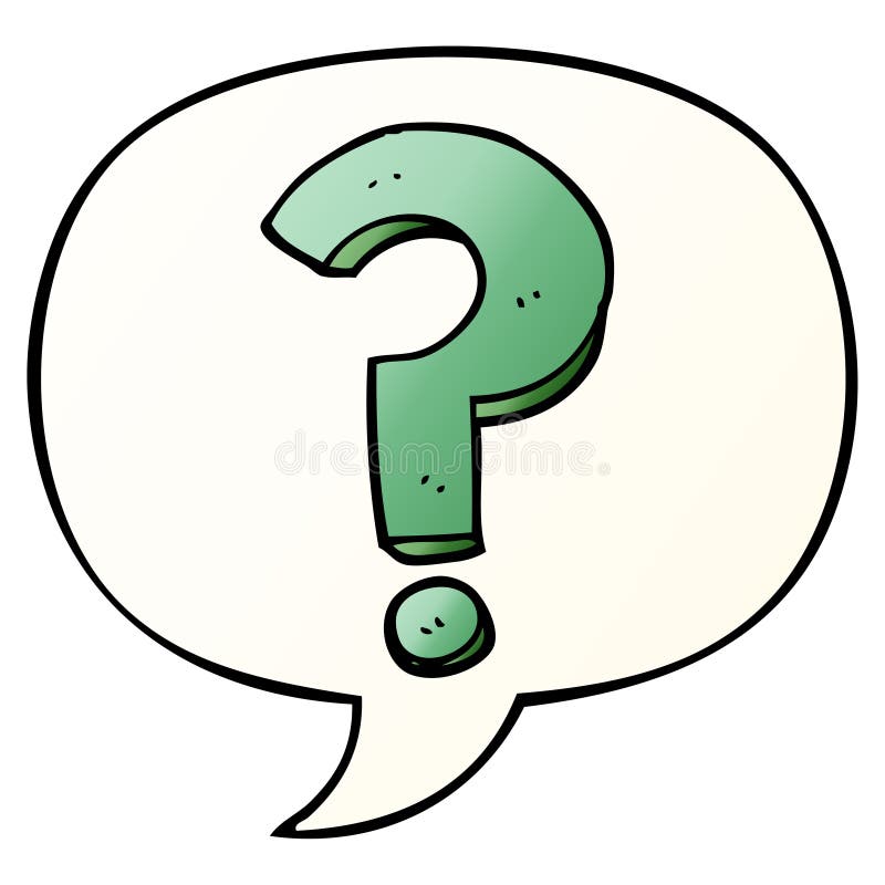 A Creative Cartoon Question Mark and Speech Bubble in Smooth Gradient ...