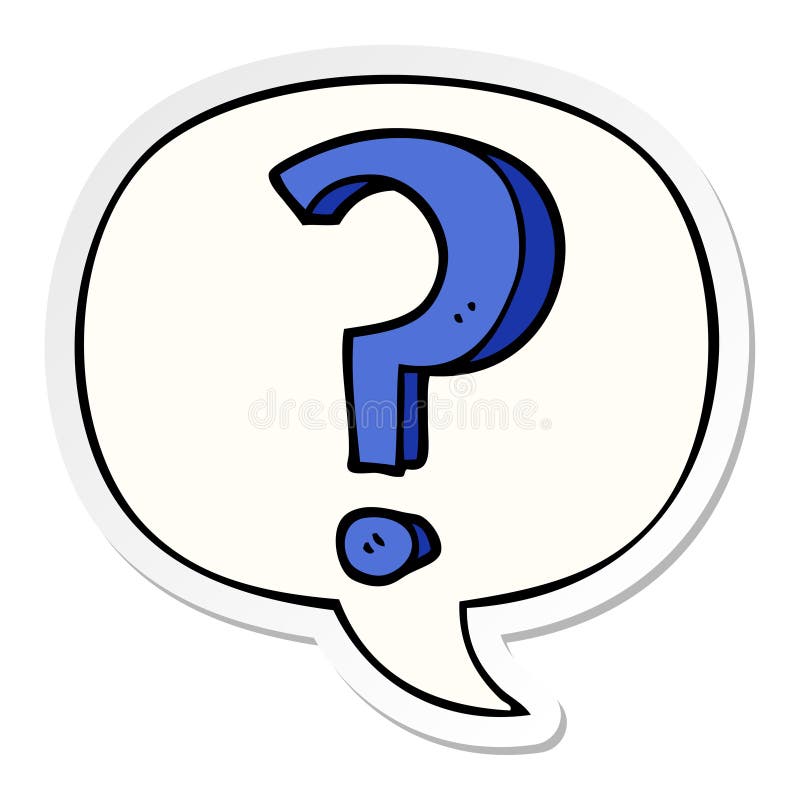 A Creative Cartoon Question Mark and Speech Bubble Sticker Stock Vector ...