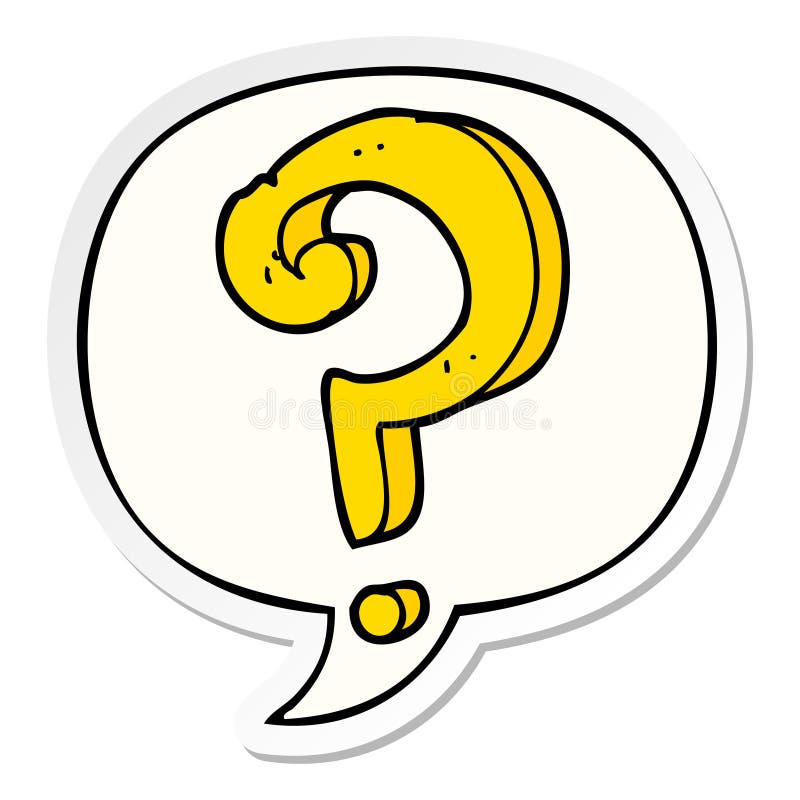 Question Mark Sign Symbol Cute Cartoon Sticker Label Stick Stock ...