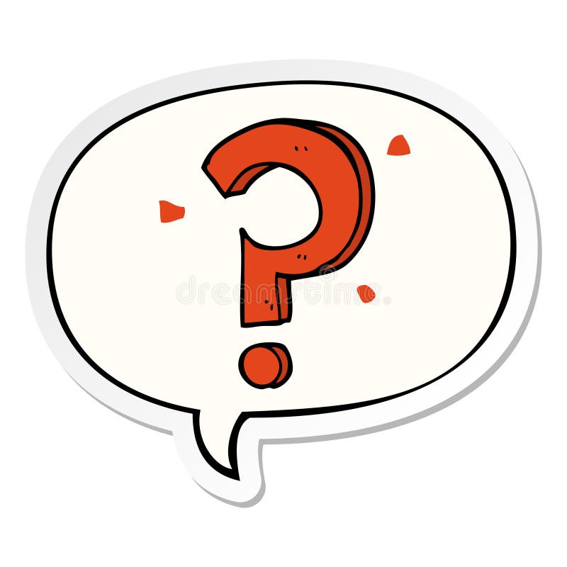 Question Mark Sign Symbol Cute Cartoon Sticker Label Stick Stock ...